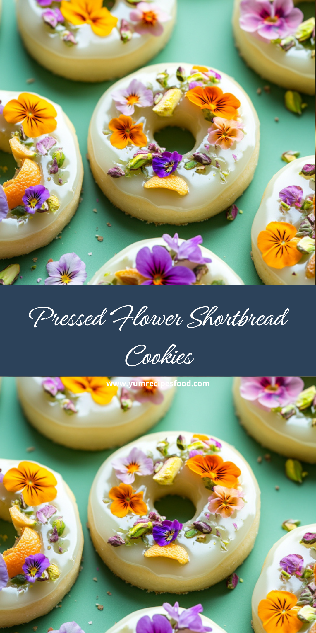 Pressed Flower Shortbread Cookies