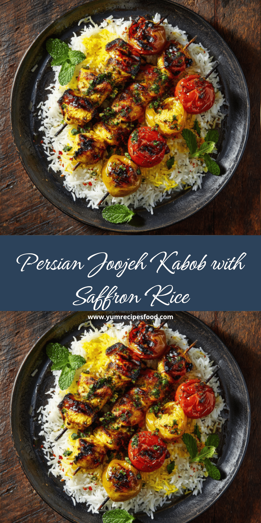 Persian Joojeh Kabob with Saffron Rice
