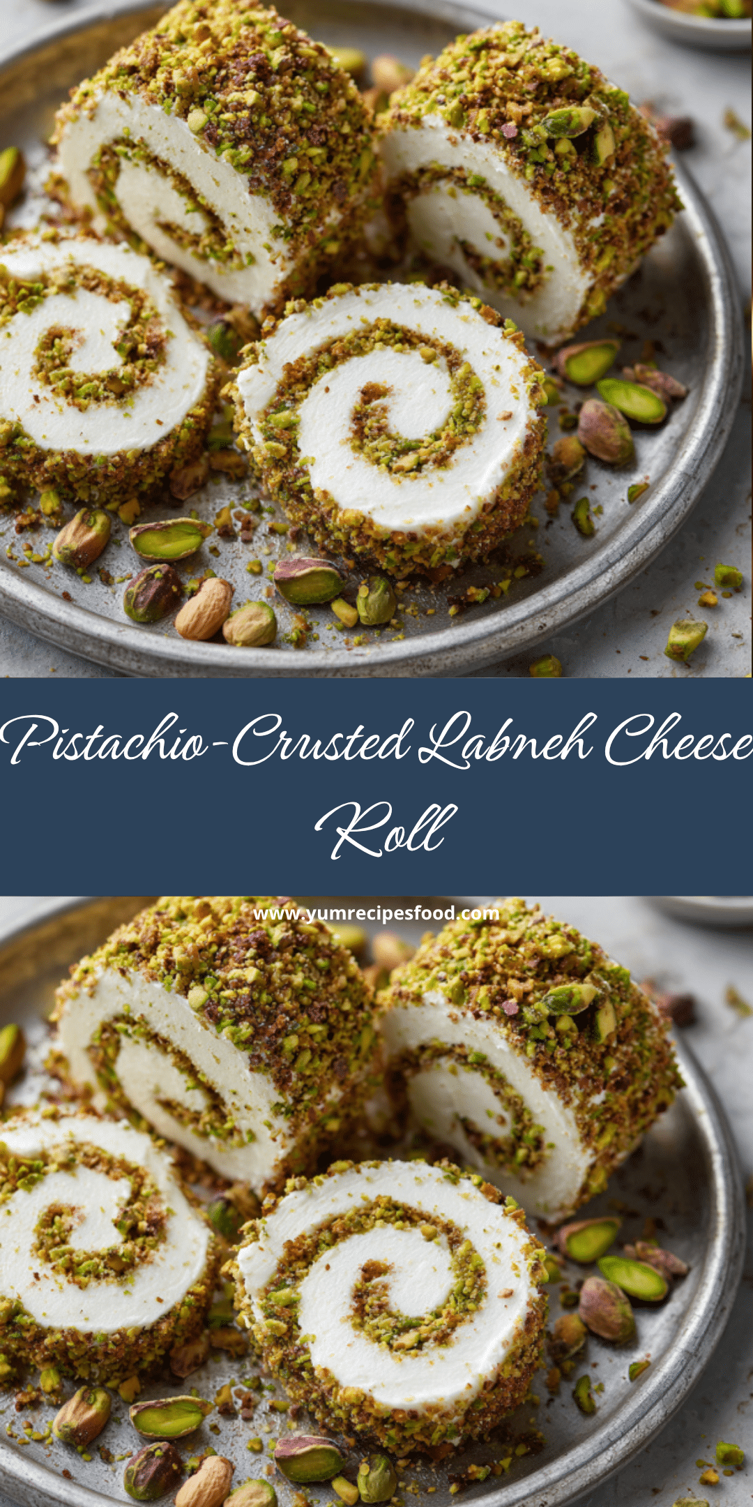 Pistachio-Crusted Labneh Cheese Roll