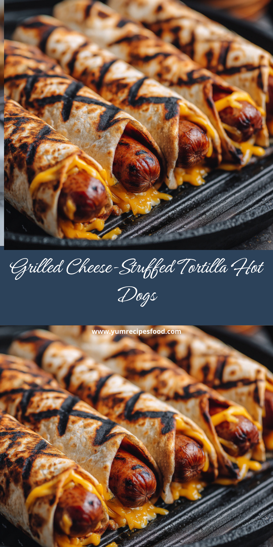 Grilled Cheese-Stuffed Tortilla Hot Dogs